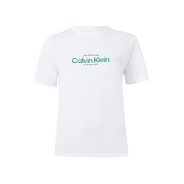 Calvin Klein Jeans T-Shirt 'CLASSIC NYC' Damen Gr&ouml;&szlig;e S limette / wei&szlig;