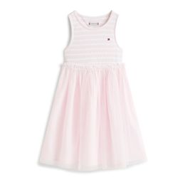 Tommy Hilfiger Kleid M&auml;dchen Gr&ouml;&szlig;e 110 pastellpink / wei&szlig;