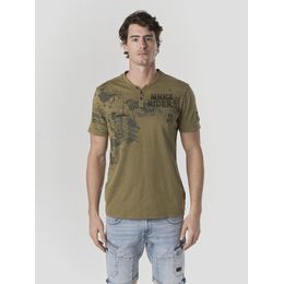 Koroshi T-Shirt Herren Gr&ouml;&szlig;e XXL anthrazit / khaki