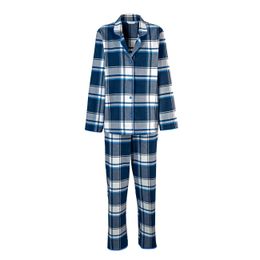 Cyberjammies Flanell-Pyjama, Herren - 48 - Blau/Wei&szlig;, aus Baumwolle