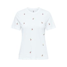 Only Shirt 'ONLKetty' female size M Green / Carmine red / White
