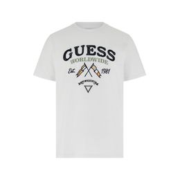 Guess T-Shirt 'FLAGS AND CORD' Herren Gr&ouml;&szlig;e M navy / pastellgr&uuml;n / orange / wei&szlig;
