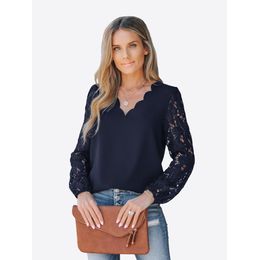 Cupshe Bluse 'Navy-CAA04B3H007UU/Brown-CAA04B3H007HH' Damen Gr&ouml;&szlig;e S navy