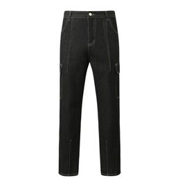 YOUTHUP Cargo Jeans male Black size 38