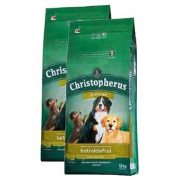 CHRISTOPHERUS Hundefutter verschiedene Sorten 2x12kg Ente & Kartoffel getreidefrei