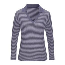 Vivance Pullover Damen Gr&ouml;&szlig;e M violettblau / wei&szlig;