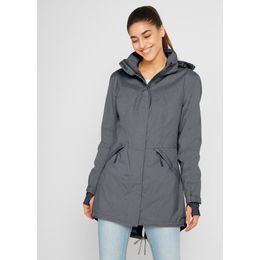 bonprix Wasserdichte Funktions-Parka, grau, Gr.48, Sportliche Regenjacke mit Rei&szlig;verschlusstaschen, A-f&ouml;rmig