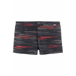 Kangaroos Boxer-Badehose Herren Gr&ouml;&szlig;e S graphit / rot / schwarz