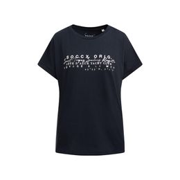 SOCCX Rundhalsshirt mit Label Print Damen Gr&ouml;&szlig;e XXL blau