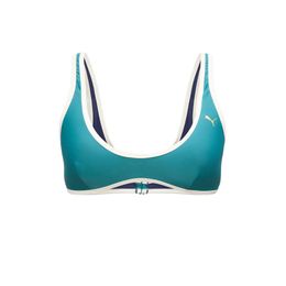 Puma Sportbikinitop Damen Gr&ouml;&szlig;e 80 cyanblau / wei&szlig;
