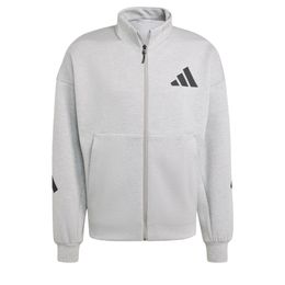 adidas Sportswear Sweatjacke 'Z.N.E.' Herren Gr&ouml;&szlig;e XL graumeliert / schwarz