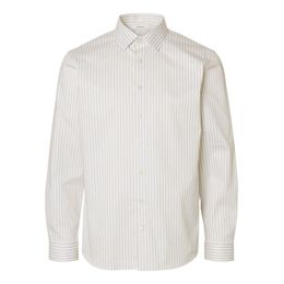 Selected Button Up Shirt 'SLHFilip' male size XXL Beige / White