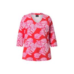 Ulla Popken Shirt Damen Gr&ouml;&szlig;e M/L pink / rot / wei&szlig;