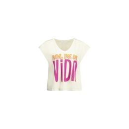 Deeluxe T-Shirt 'Vida' Damen Gr&ouml;&szlig;e L gelb / pink / wei&szlig;