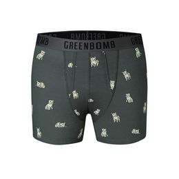 Greenbomb Boxershorts 'Frenchi' (GOTS) Herren Gr&ouml;&szlig;e S dunkelgr&uuml;n / schwarz