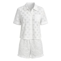 Polo Ralph Lauren Pyjama ' Cotton Eyelet ' Damen Gr&ouml;&szlig;e L wei&szlig; Winterkleid