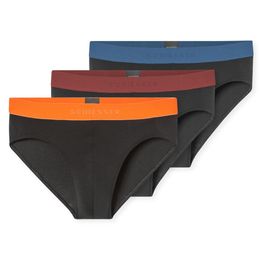 Schiesser Slip Herren Gr&ouml;&szlig;e M saphir / neonorange / weinrot / schwarz