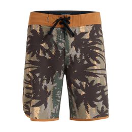 Quiksilver Boardshorts 'Highline Scallop 19' Herren Gr&ouml;&szlig;e S cognac / anthrazit / khaki / tanne