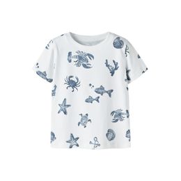 name it T-Shirt 'NMMFILLE' Jungen Gr&ouml;&szlig;e 98 saphir / wei&szlig;