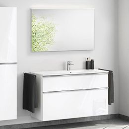 Duravit ME by Starck Waschtisch, evineo ineo4 Unterschrank B: 123 cm, mit Griff, mit Spiegel,, 233612AC00+BE0268WH+BEA012MI,