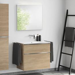 Duravit ME by Starck Waschtisch, evineo ineo4 Unterschrank B: 83 cm, mit Griff, mit Spiegel,, 233683AC60+BE0266OA+BEA010MI,