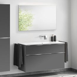 Duravit ME by Starck Waschtisch, evineo ineo4 Unterschrank B: 123 cm, mit Griff, mit Spiegel,, 233612AA60+BE0268AN+BEA012MI,