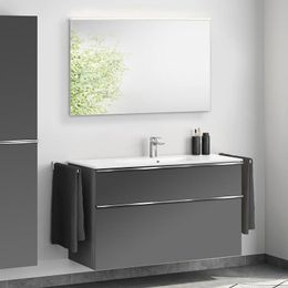 Duravit ME by Starck Waschtisch, evineo ineo4 Unterschrank B: 123 cm, mit Griff, mit Spiegel,, 233612AA00+BE0268AN+BEA012MI,