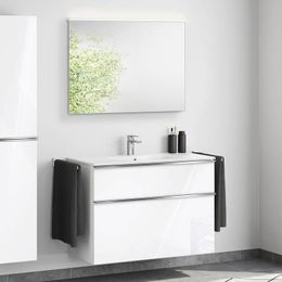 Duravit ME by Starck Waschtisch, evineo ineo4 Unterschrank B: 103 cm, mit Griff, mit Spiegel,, 233610AC00+BE0267WH+BEA011MI,