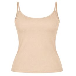 Albero Natur Top 'Spaghettitr&auml;ger-Top aus 100 % Bio-Baumwolle &ndash; Verstellbare Tr&auml;ger' female Beige size L