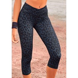 active by Lascana LASCANA ACTIVE Damen Caprileggings, leo-anthrazit, Gr&ouml;&szlig;e 32/34