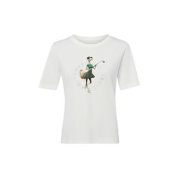 Marc Cain T-Shirt Damen Gr&ouml;&szlig;e S ecru / hellbraun / gr&uuml;n