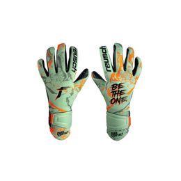 Reusch Torwarthandschuhe 'Pure Contact Fusion' Jungen Gr&ouml;&szlig;e M/L gr&uuml;n / orange
