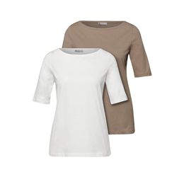 Street One Shirt female Beige, White size 42