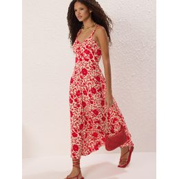 Trendyol Kleid Damen Gr&ouml;&szlig;e 42 creme / rot Winterkleid