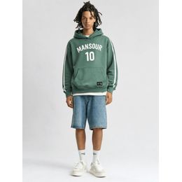 Mansour Pullover 'Striped Hoodie Sea Pine' Herren Gr&ouml;&szlig;e XXL gr&uuml;nmeliert