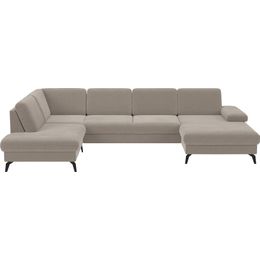 Sit & More Wohnlandschaft SIT & MORE "Morris Jubi", beige, B:335cm H:82cm T:212cm, 100% Polyester, Sofas, Wohnlandschaft, wahlweise mit Armteilverstellung, Bettfunktion & Bettkasten