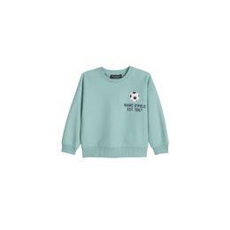 Marc O'Polo Sweatshirt MARC O'POLO "mit Fu&szlig;ball-Motiv und R&uuml;ckenprint", M&auml;dchen, Gr. 128/134, gr&uuml;n, Obermaterial: 100% Baumwolle, unifarben, loose fit, Rundhals, Rippb&uuml;ndchen, Sweatshirts Sweatshirt