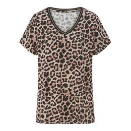 Emilia Lay - V-Shirt, beige, Gr. 46 / L - Baumwolle