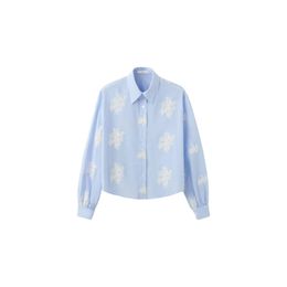 Mango Bluse 'Pucara' Damen Gr&ouml;&szlig;e XXS pastellblau / wei&szlig;