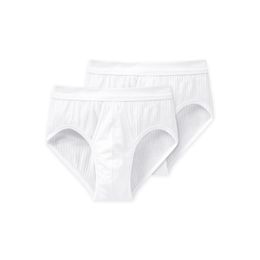 Slip Schiesser "Authentic", Herren, Gr. 5M, wei&szlig; (100, wei&szlig;), Single Jersey, Obermaterial: 95% Baumwolle, 5% Elasthan, unifarben, figurbetont, Unterhosen Slip, mit Eingriff