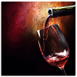 Leinwandbild Artland "Wein - Rotwein", rot (farbe bild(er): rot), B:40cm H:40cm, Bilder, Leinwandbild, auf Holzrahmen gespannt