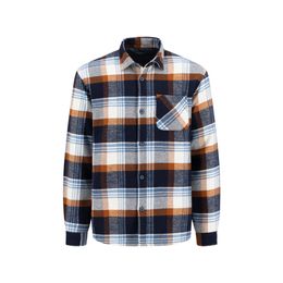 Langarmhemd Fynch-Hatton, Herren, Gr. XL, N-Gr, wei&szlig; (winter wei&szlig;), Web, Obermaterial: 65% Polyester, 35% Baumwolle, kariert, regular fit taillenbedeckt, Rundhals, Manschette, Hemden, mit Karo Muster