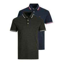 Jack & Jones Jack & Jones Poloshirt 'JJEPaulos' Herren Gr&ouml;&szlig;e S navy / dunkelgr&uuml;n / blutrot / wei&szlig;