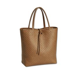 Schultertasche "Flecht", Damen, Gr. B/H/T: 38cm x 32cm x 12cm onesize, braun, Leder, Collezione Alessandro, Taschen Schultertasche, aus Rindsleder, Made in Italy