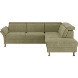 Ecksofa Home Affaire "Calypso L-Form", gr&uuml;n, B:259cm H:85cm T:227cm, 100% Polyester, Sofas, Ecksofa, mit Relaxfunktion motorisch im Sofa 2,5- Sitzer