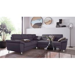 Sit & More Ecksofa SIT & MORE "Sorano L-Form", grau (anthrazit), B:249cm H:88cm T:229cm, Sofas, Ecksofa, wahlweise mit Bett- und Relaxfunktion, inkl. Bettkasten