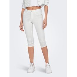 Caprijeans Only "ONLRAIN &ndash; Skinny Fit mit mittlerer Leibh&ouml;he f&uuml;r moderne Silhouette", Damen, Gr. M (38), N-Gr, wei&szlig;, Denim/Jeans, Obermaterial: 53% Viskose, 29% Baumwolle, 17% Polyester, 1% Elasthan, unifarben, skinny fit knielang, Jeans, skinny fit, Denim/Jeans, Viskosemischung, unifarben, pflegeleicht