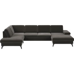 Sit & More Wohnlandschaft SIT & MORE "Morris Jubi", grau (fango), B:335cm H:82cm T:212cm, Sofas, Wohnlandschaft, wahlweise mit Armteilverstellung, Bettfunktion & Bettkasten