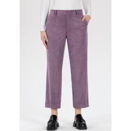 Culotte Stehmann, Damen, Gr. 40, N-Gr, lila (schwarz violet), Obermaterial: 90% Polyester, 10% Elasthan, unifarben, relaxed fit wadenlang, Hosen Culotte, Sommerhose mit B&uuml;gelfalten