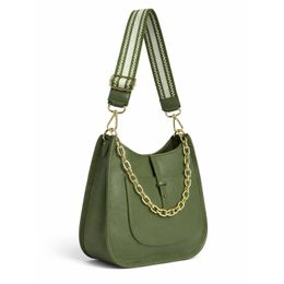 Schultertasche "M&uuml;nchen", Damen, Gr. B/H/T: 30cm x 30cm x 9cm onesize, khaki, Leder, Collezione Alessandro, Taschen Schultertasche, aus Rindsleder, Made in Italy
